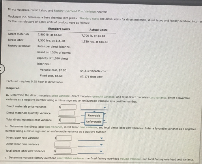 Solved Direct Materials, Direct Labor, and Factory Overhead | Chegg.com