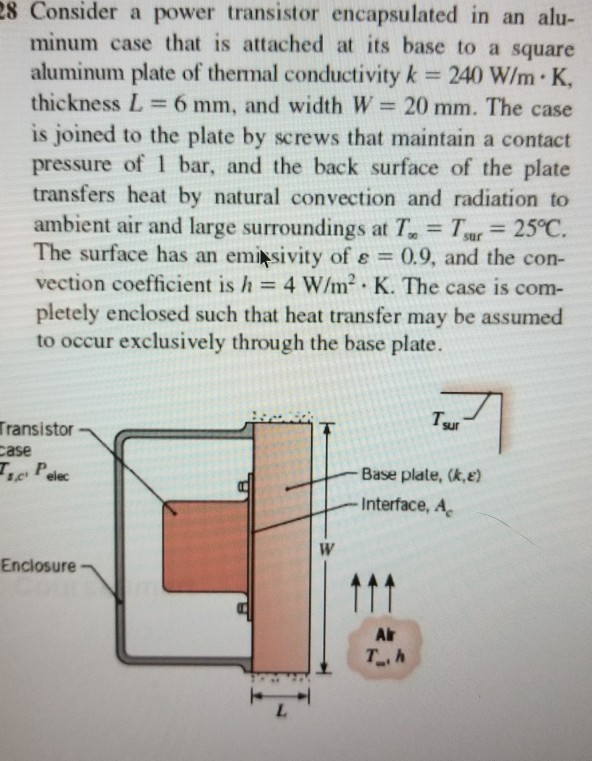 Solved Consider a power transistor encapsulated in an alu- | Chegg.com