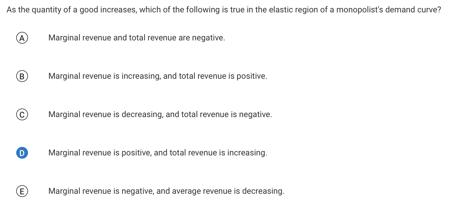Solved As the quantity of a good increases, which of the | Chegg.com