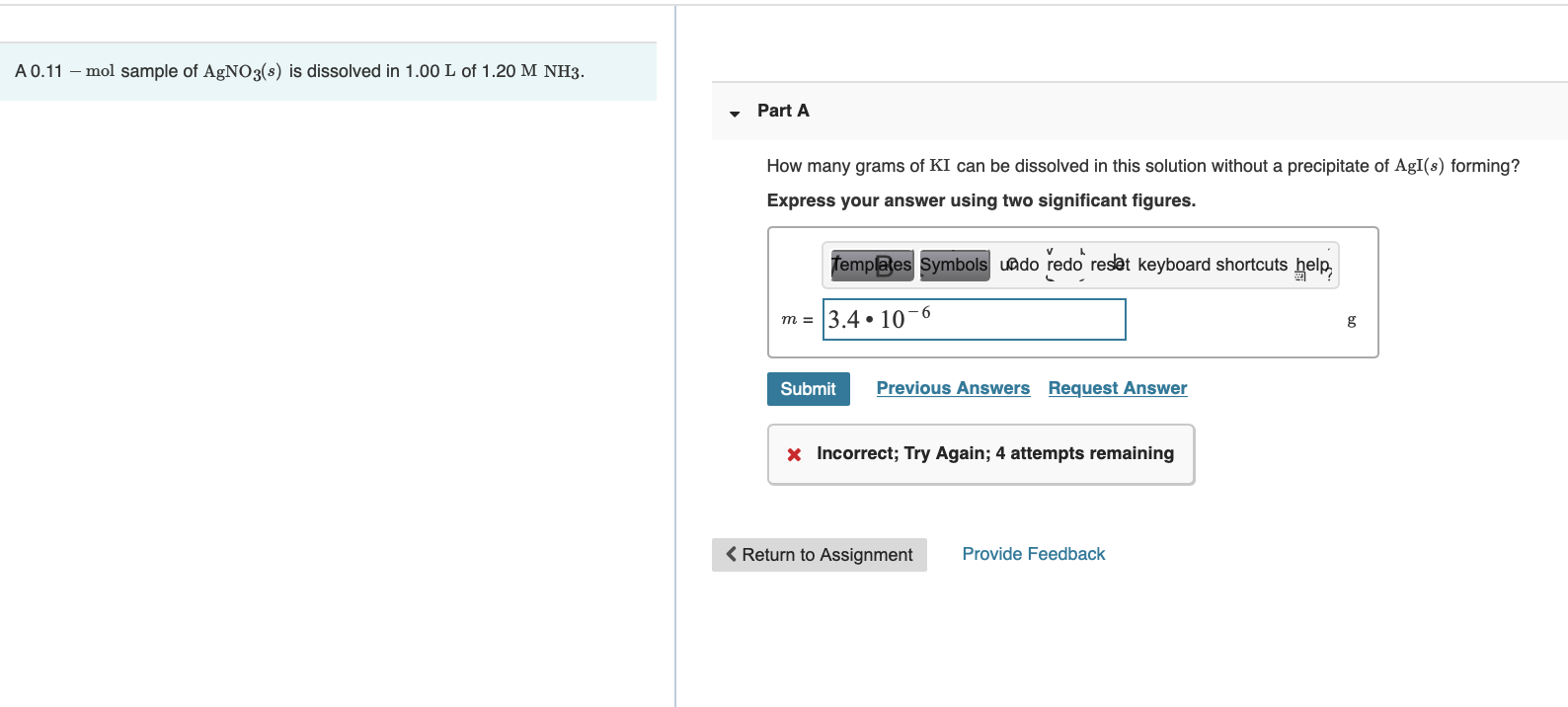 Solved A 0.11 – mol sample of AgNO3(s) is dissolved in 1.00 | Chegg.com