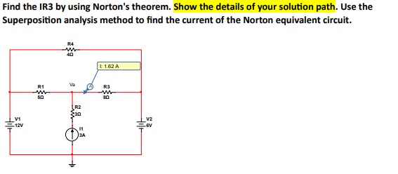 Solved Find the IR3 ﻿by using Norton's theorem. Show the | Chegg.com