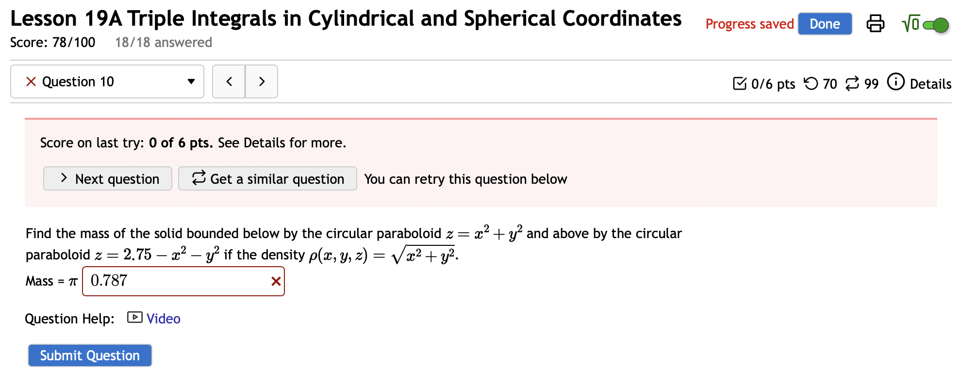 Solved Lesson 19A Triple Integrals in Cylindrical and | Chegg.com