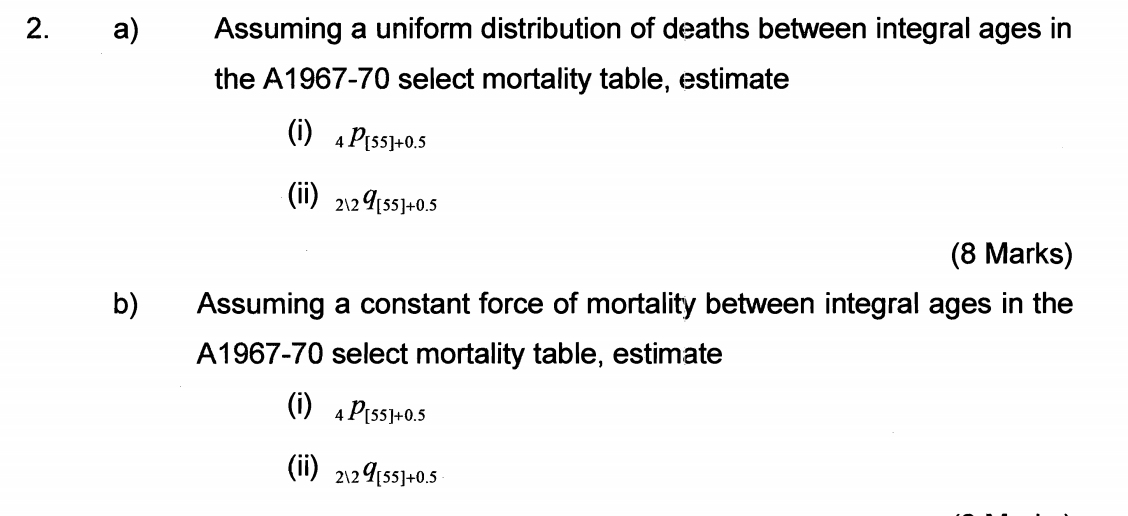 A1967-70 MORTALITY TABLE Age Age 年1+1 0 1 1 1 4 6 7 5 | Chegg.com