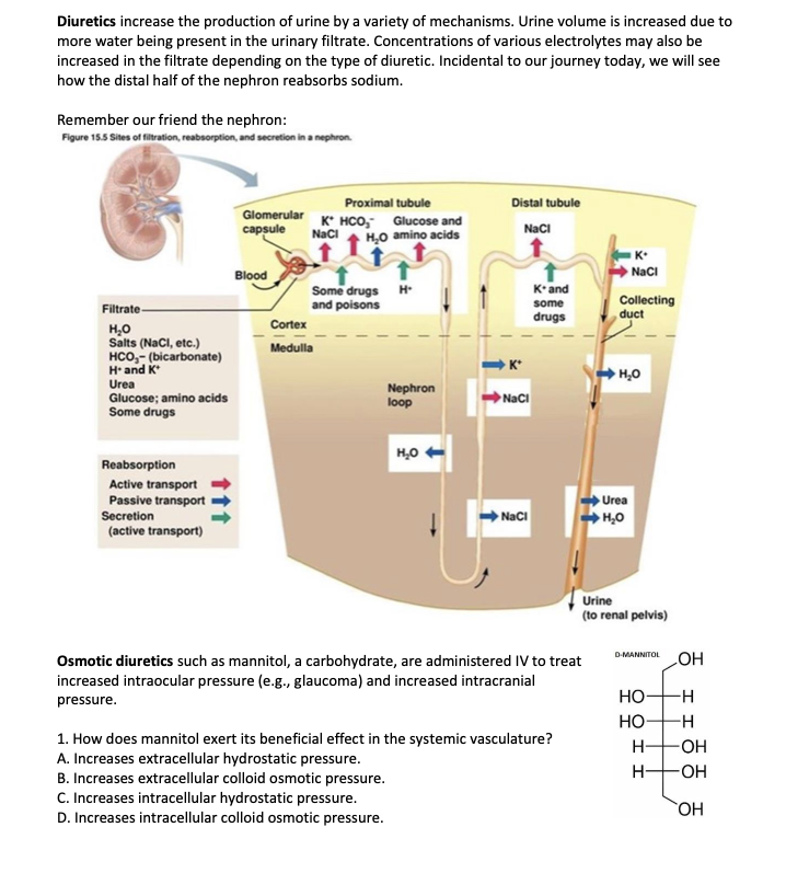 Solved Diuretics Increase The Production Of Urine By A