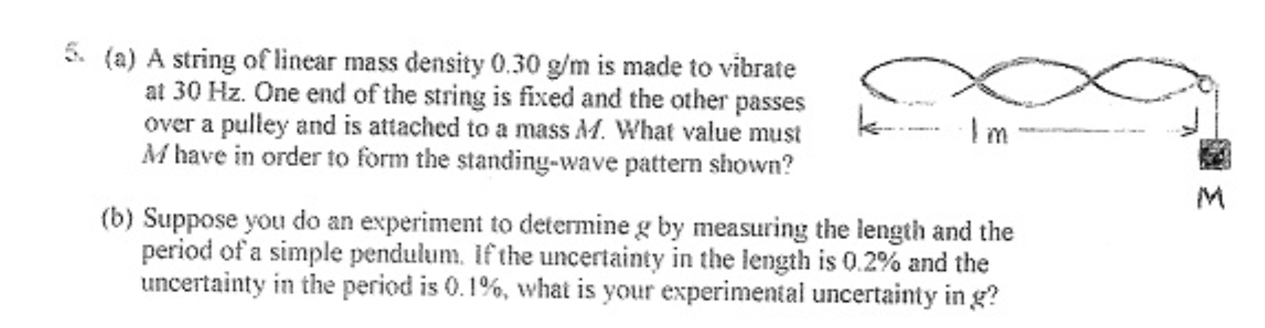 Solved 6. (a) A string of linear mass density 0.30 g/m is | Chegg.com