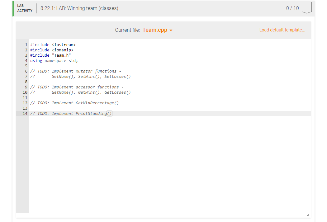 Solved 8.22 LAB: Winning team (classes) Given main(), define | Chegg.com