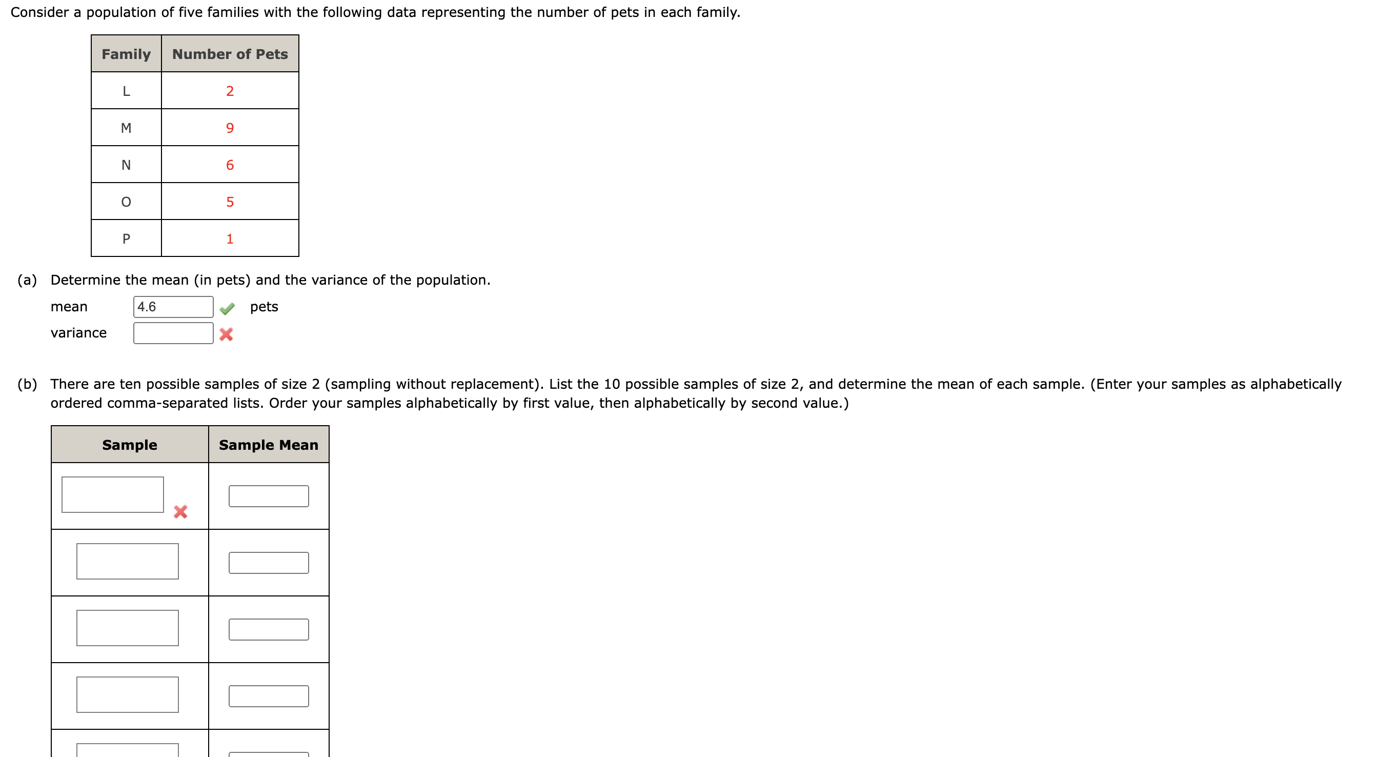 Solved (a) Determine the mean (in pets) and the variance of | Chegg.com
