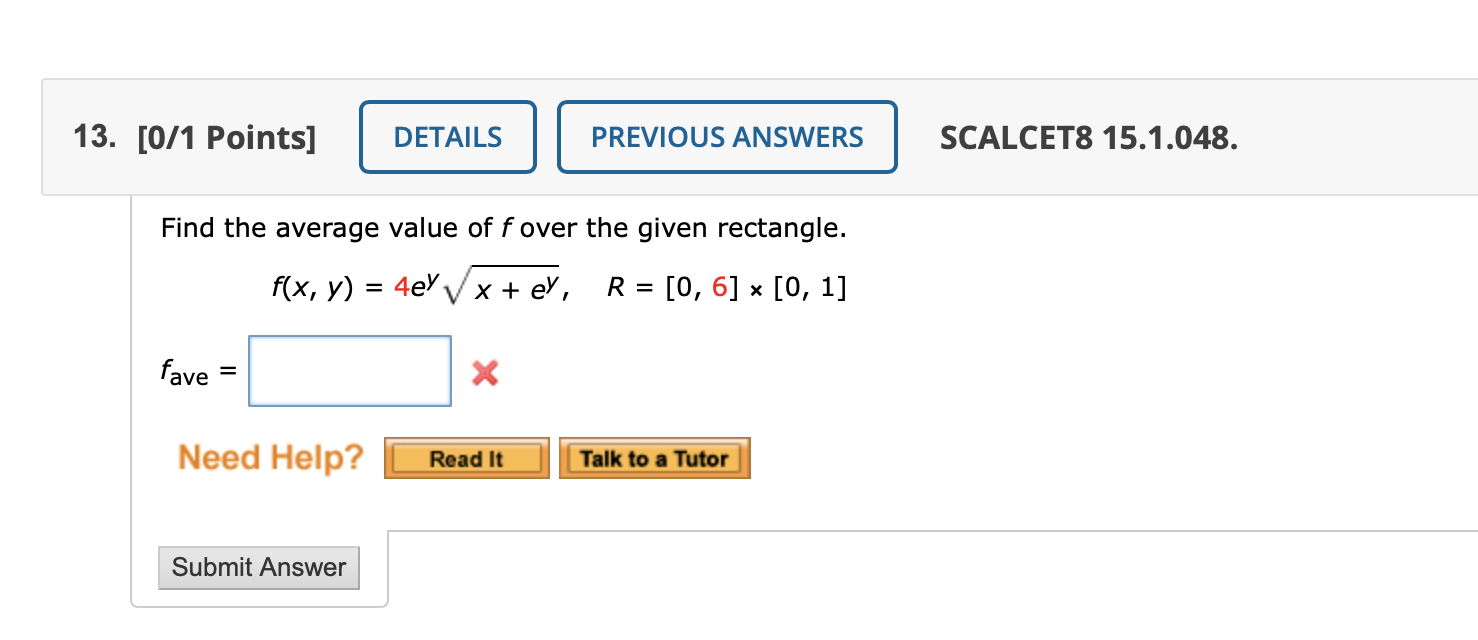 Solved 13. [0/1 Points] DETAILS PREVIOUS ANSWERS SCALCET8 | Chegg.com