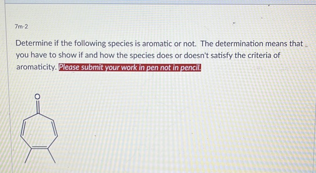 Solved Determine if the following species is aromatic or | Chegg.com