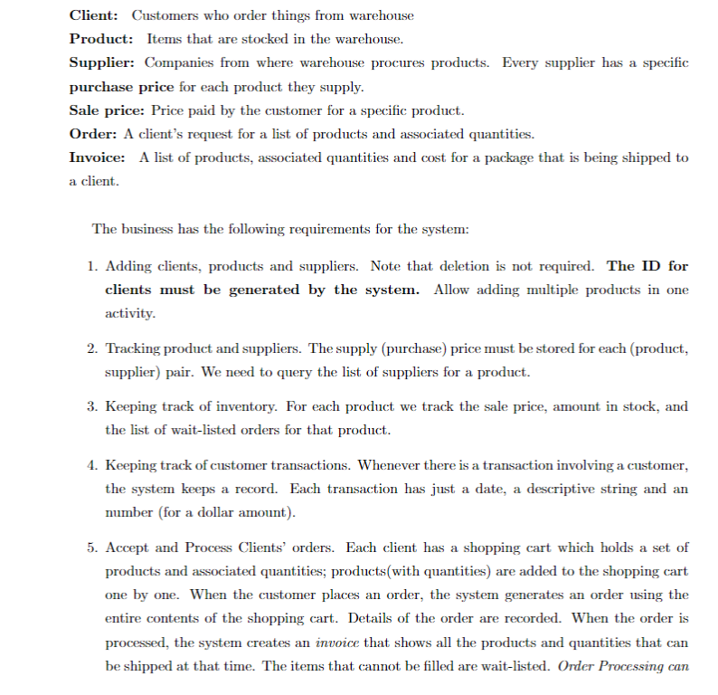 design and implement an objectoriented database | Chegg.com