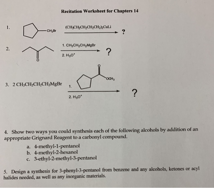 Solved Recitation Worksheet for Chapters 14 (CH | Chegg.com