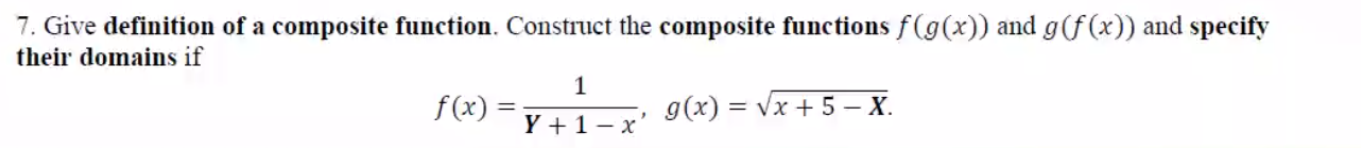 Solved Give definition of a composite function. Construct | Chegg.com