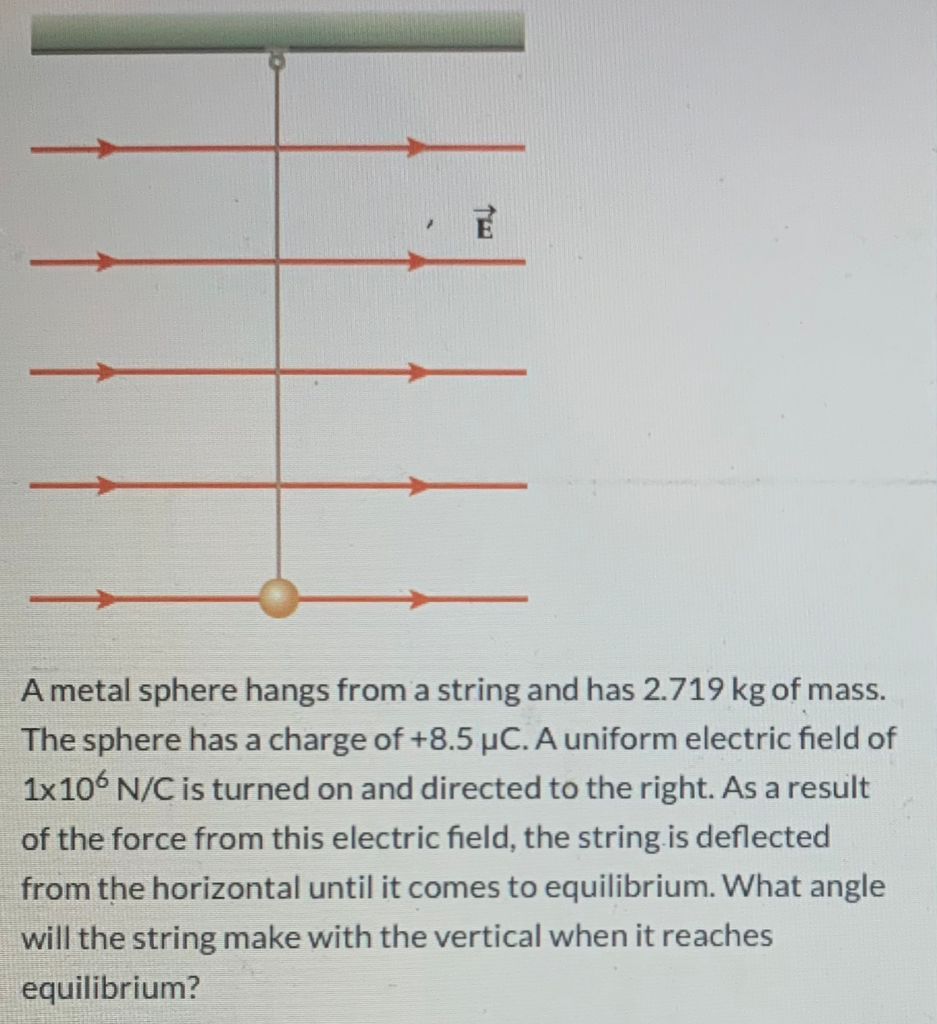 Solved qua A metal sphere hangs from a string and has 2.719 | Chegg.com