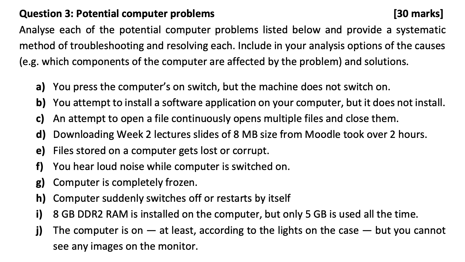 Solved ion 3 Potential Computer Problems 30 Marks Chegg
