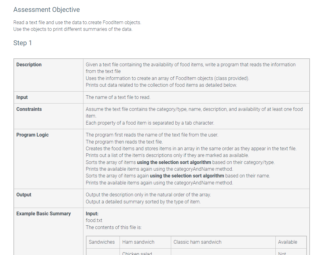 Solved Assessment Objective Read A Text File And Use The