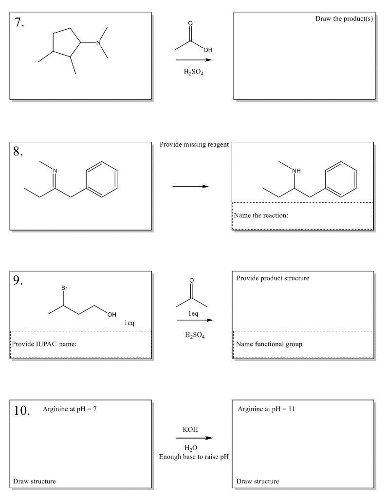 Solved 7. Draw the product(s) Provide missing reagent 10. | Chegg.com