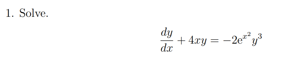 Solved 1. Solve. dy dx + 4xy - -20²² g3 | Chegg.com