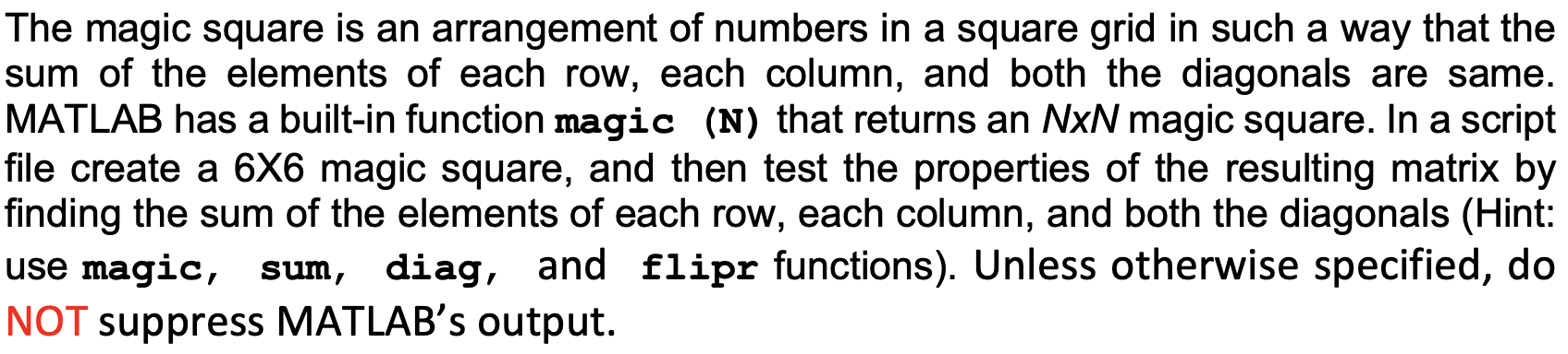 Solved The magic square is an arrangement of numbers in a | Chegg.com