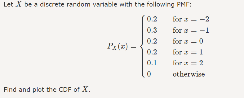 Solved Let X be a discrete random variable with the | Chegg.com