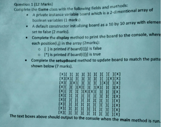 (Solved) : Question 1 12 Marks Complete Game Class Following Fields ... (Solved) : Question 1 12 Marks Complete Game Class Following Fields ...