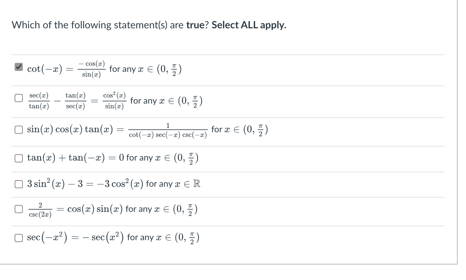 Which of the following statement(s) are true? Select | Chegg.com