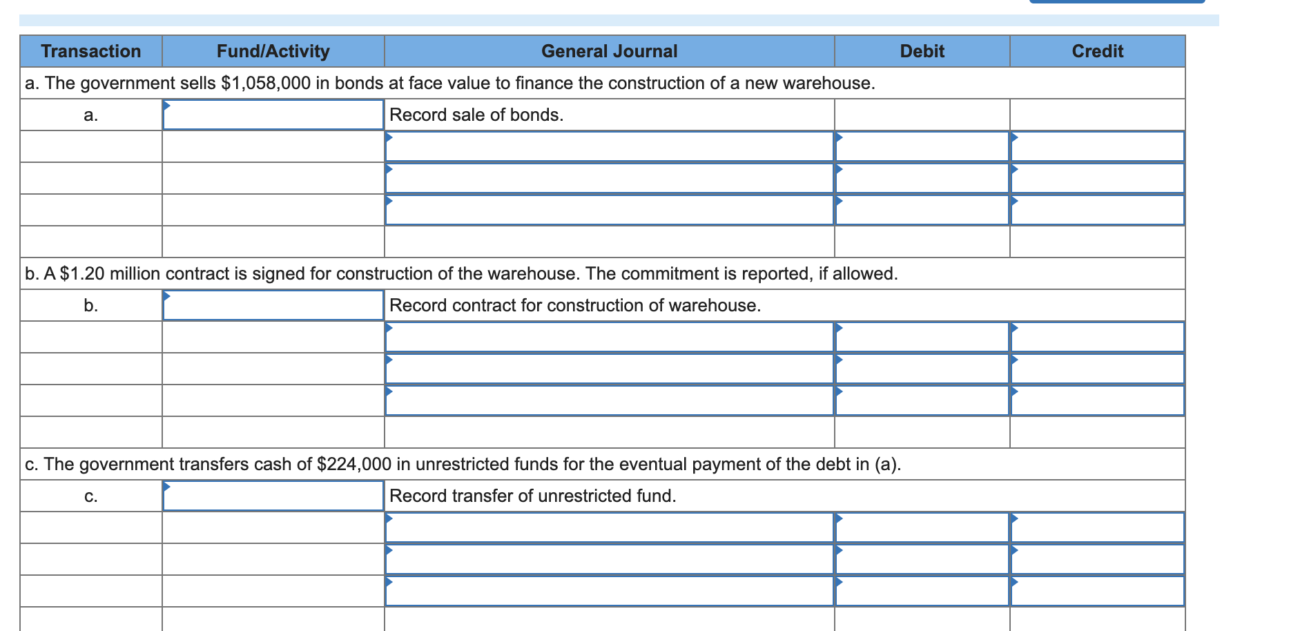 Solved Prepare journal entries for a local government to | Chegg.com