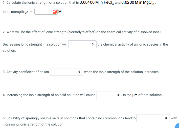 Solved 1. Calculate the ionic strength of a solution that is | Chegg.com
