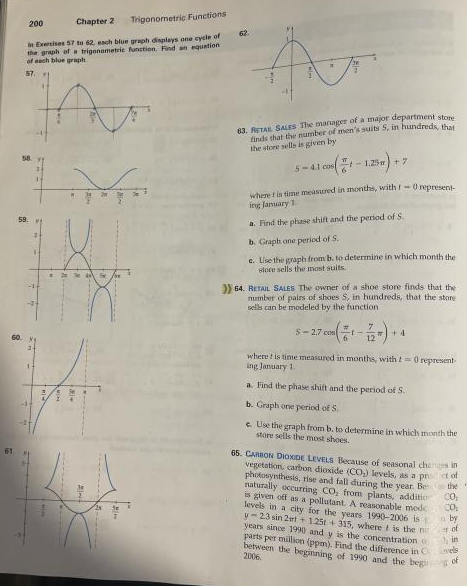 Solved in Exersises 57 to 62 , exch blue graph displeys one | Chegg.com