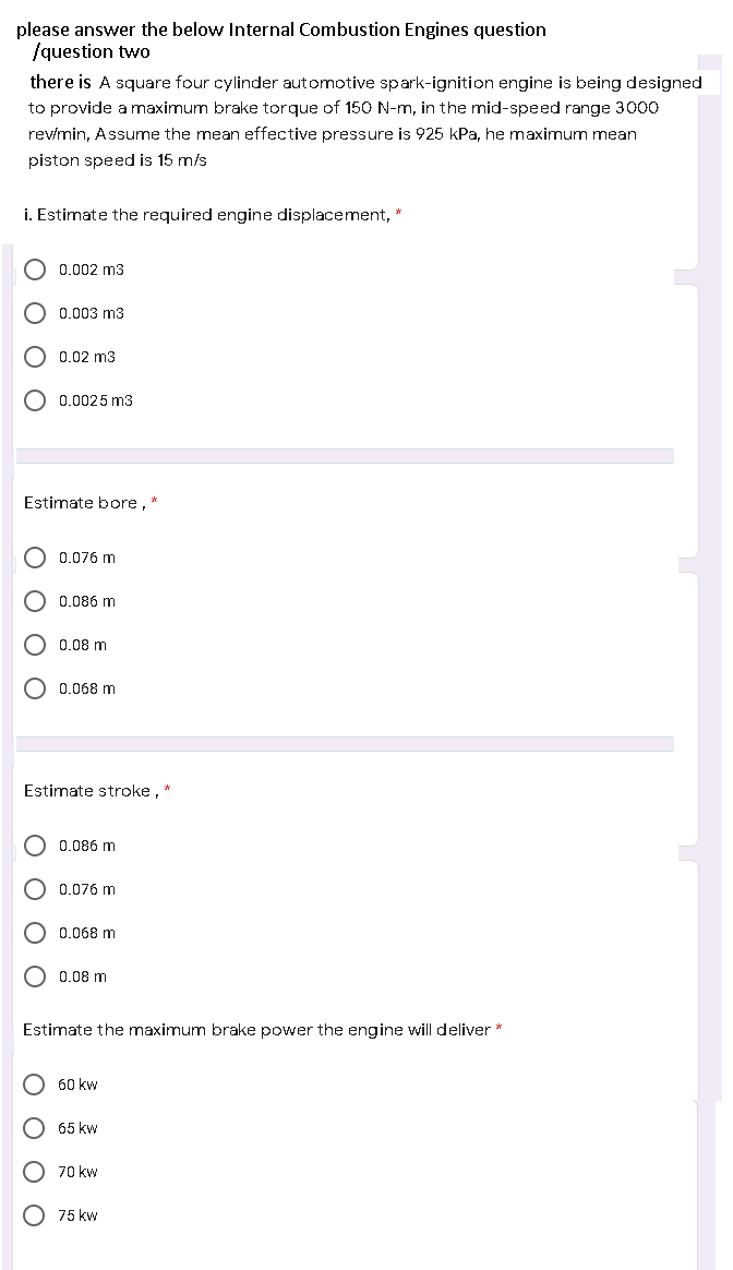Solved please answer the below Internal Combustion Engines | Chegg.com