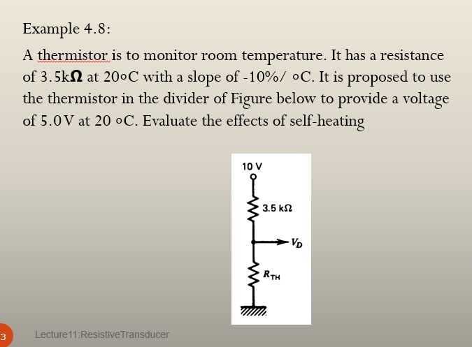 Solved Example 4 8 A Thermistor Is To Monitor Room