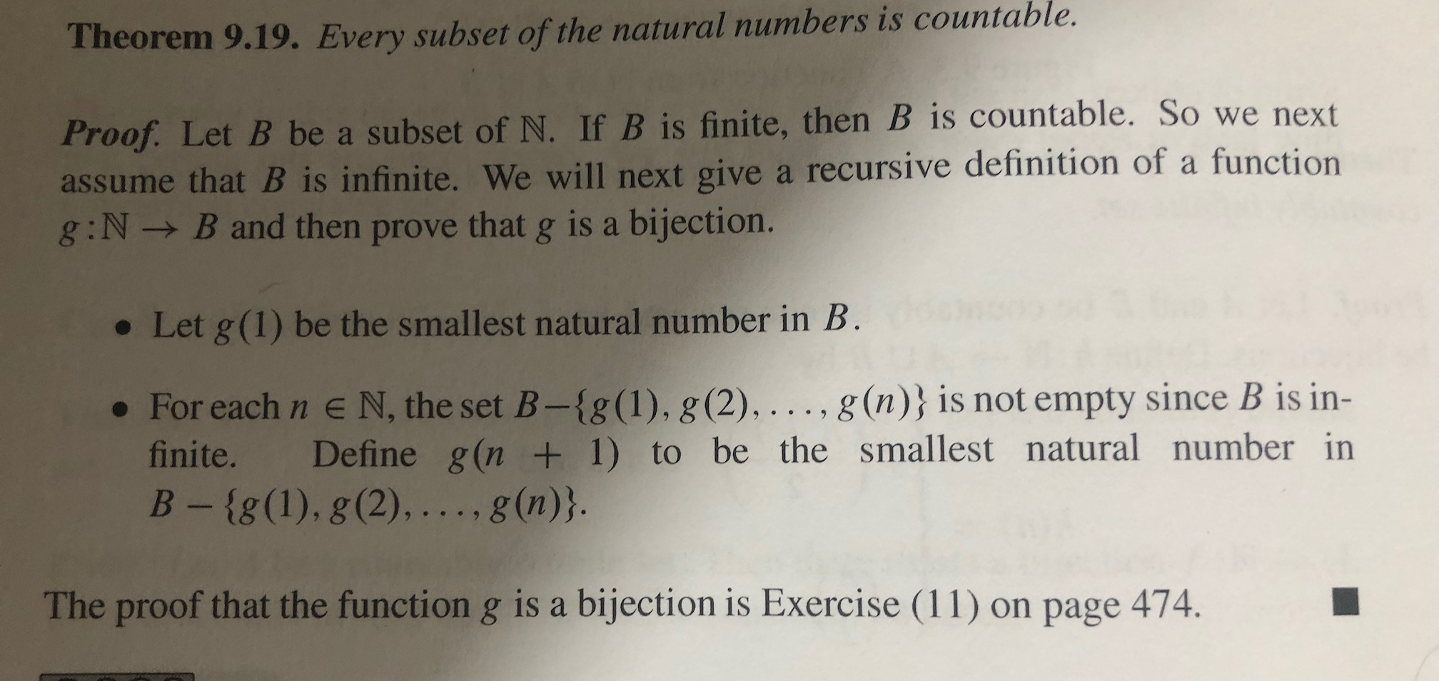 Solved Theorem 9.19. Every subset of the natural numbers is | Chegg.com