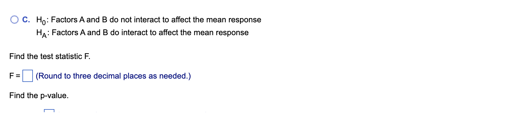 Solved Consider the following data for a two-factor | Chegg.com