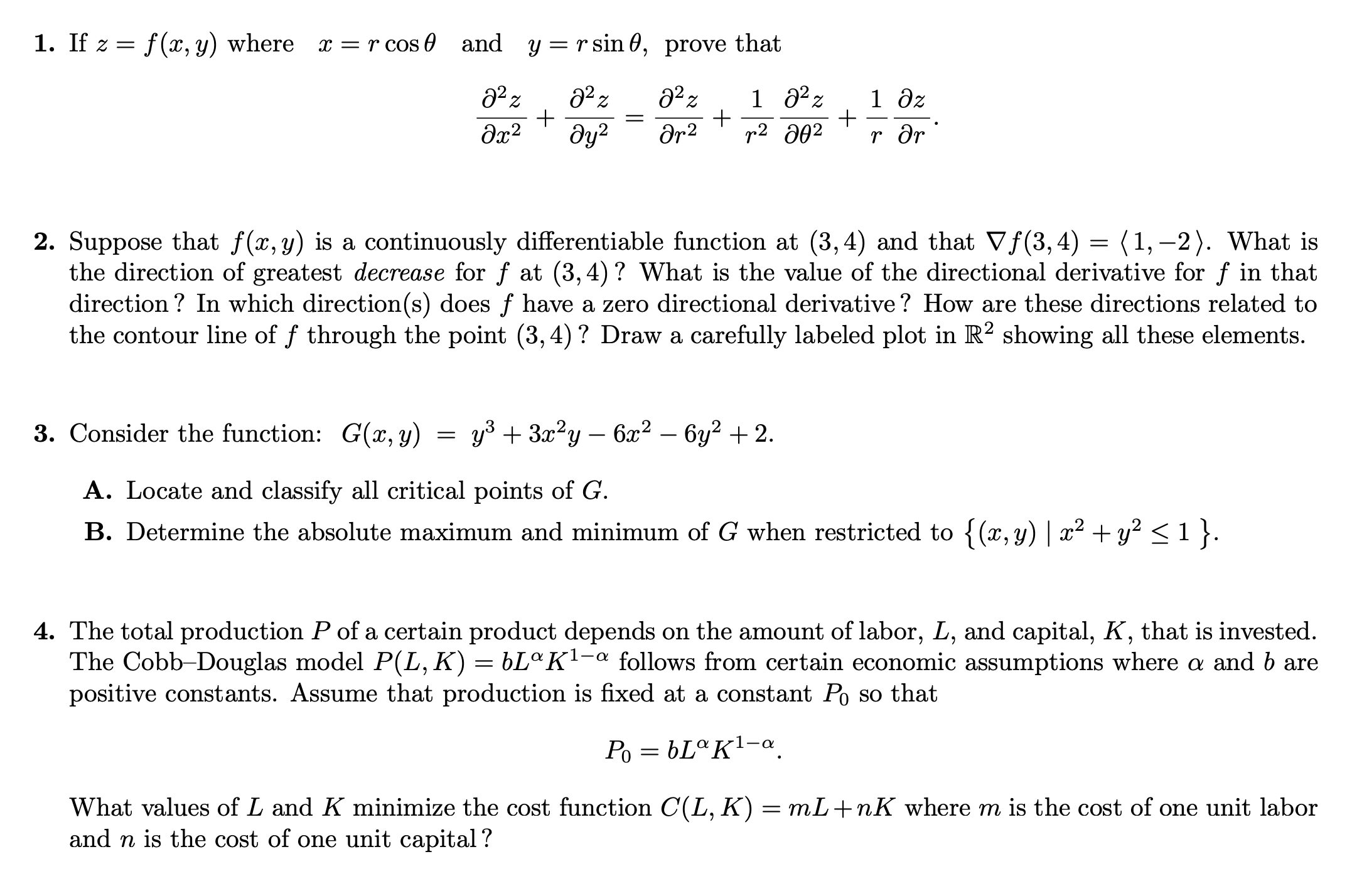 Solved Suppose that f(x,y) ﻿is a continuously differentiable | Chegg.com