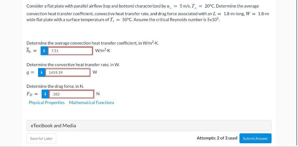 Solved Consider a flat plate with parallel airflow (top and | Chegg.com