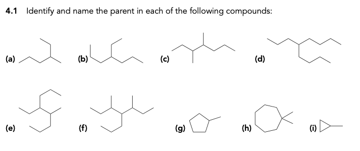 Solved 4.1 Identify and name the parent in each of the | Chegg.com