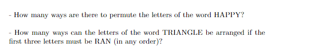 Solved How many ways are there to permute the letters of the | Chegg.com