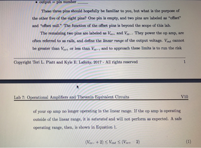 Solved Pre-lab Part 1: Op amps: Operational amplifiers (op | Chegg.com Solved Pre-lab Part 1: Op amps: Operational amplifiers (op | Chegg.com