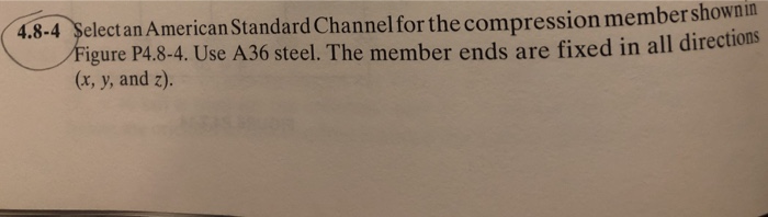 Solved 4 Selectan American Standard Channel for the | Chegg.com