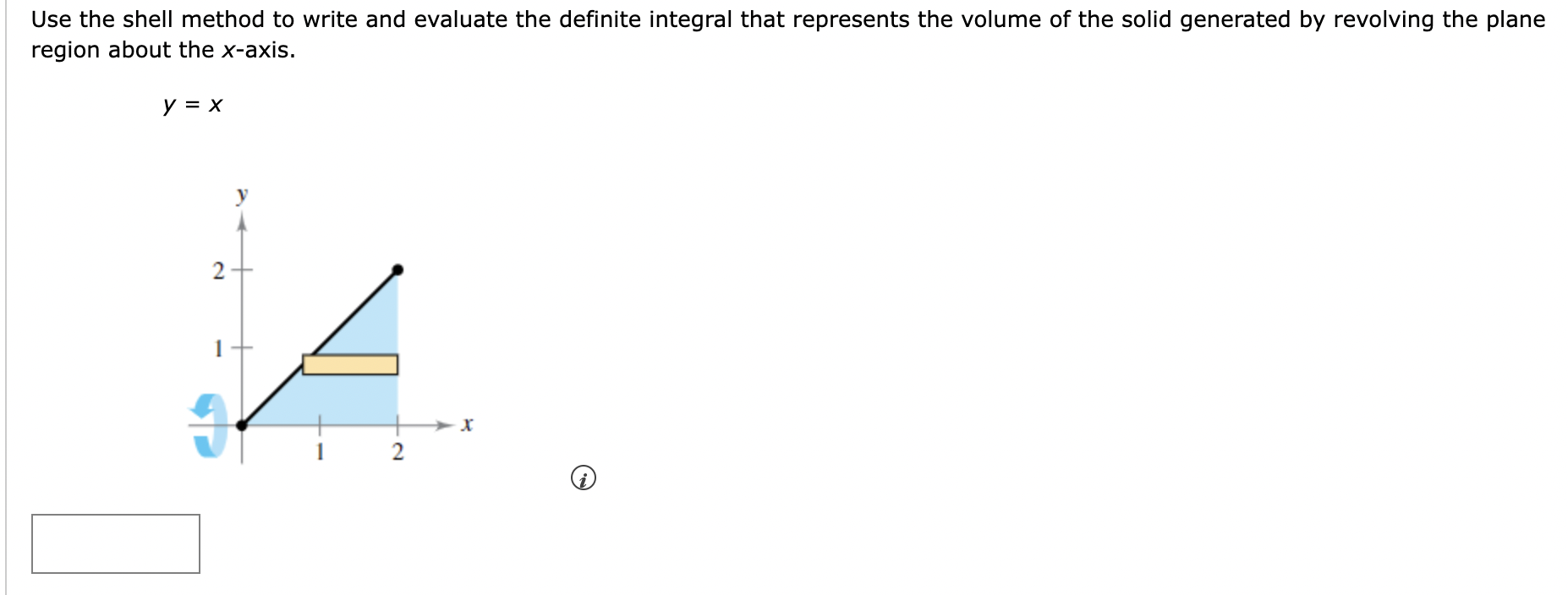 Solved Use the shell method to write and evaluate the | Chegg.com