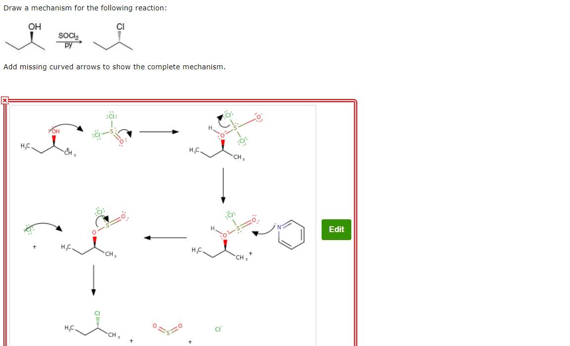 Solved Draw a mechanism for the following reaction: OH CI | Chegg.com