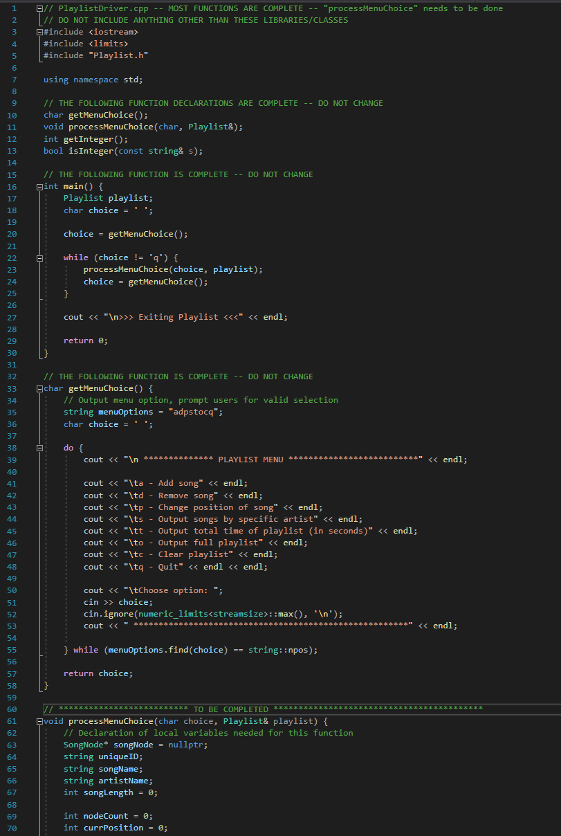 Solved CS255 - Project 02 - Playlist Description and | Chegg.com