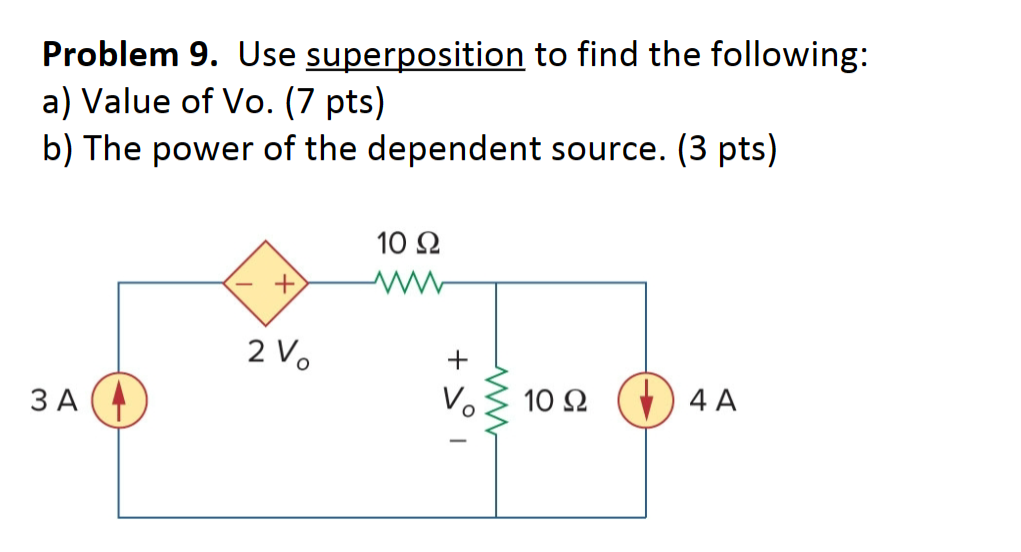 Solved Problem 9. ﻿Use superposition to find the | Chegg.com