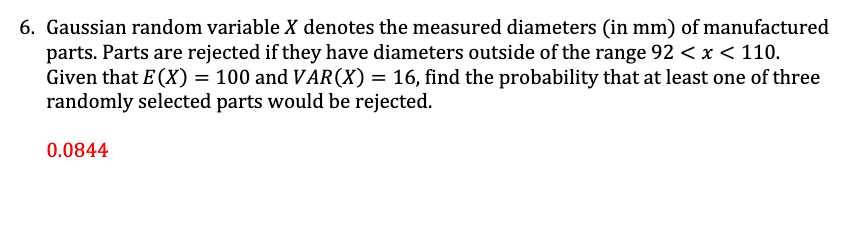 Solved 6. Gaussian random variable X denotes the measured | Chegg.com