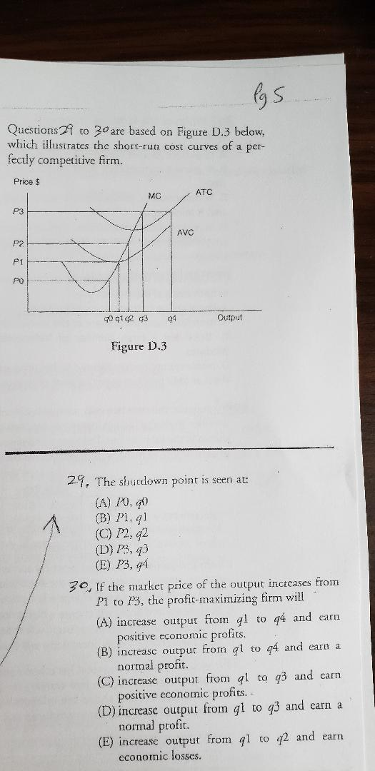 Solved lgs Questions 29 to 30 are based on Figure D.3 below, | Chegg.com