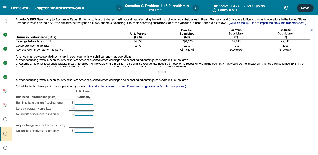 Solved Homework: Chapter 1IntroHomeworkA \& Question 9, | Chegg.com