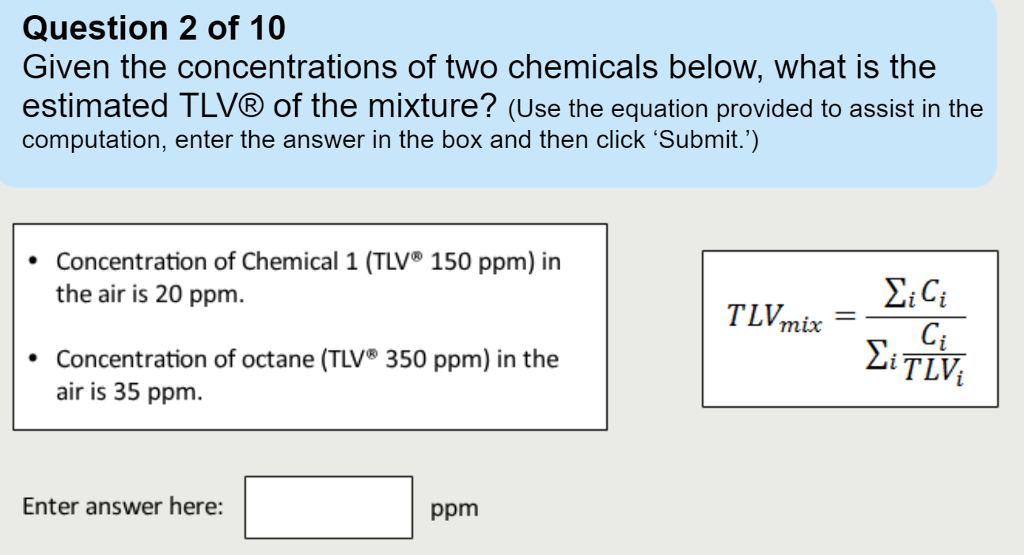 Solved Question 2 of 10 Given the concentrations of two | Chegg.com