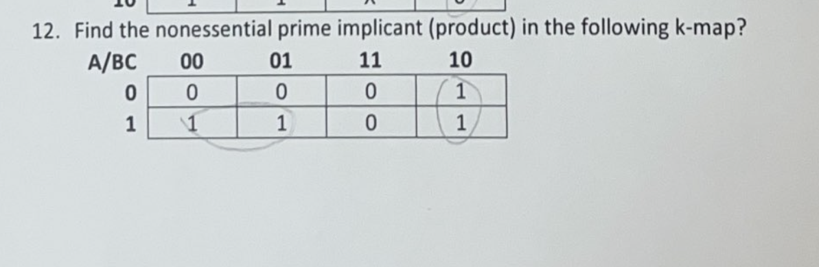 Solved 2 Find The Nonessential Prime Implicant Product In
