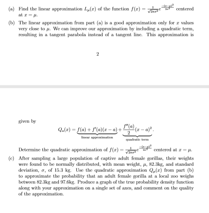 Solved (a) Find The Linear Approximation Ln(x) Of The 