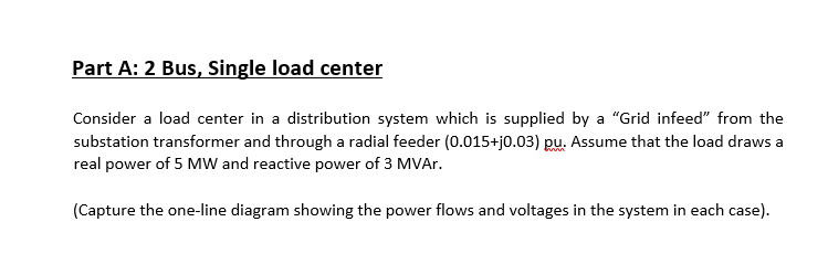Solved Part A: 2 Bus, Single load center Consider a load | Chegg.com