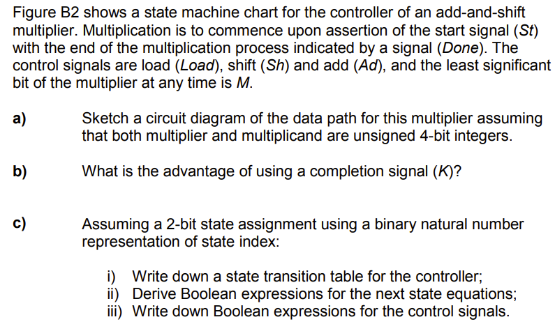 Figure B2 shows a state machine chart for the | Chegg.com